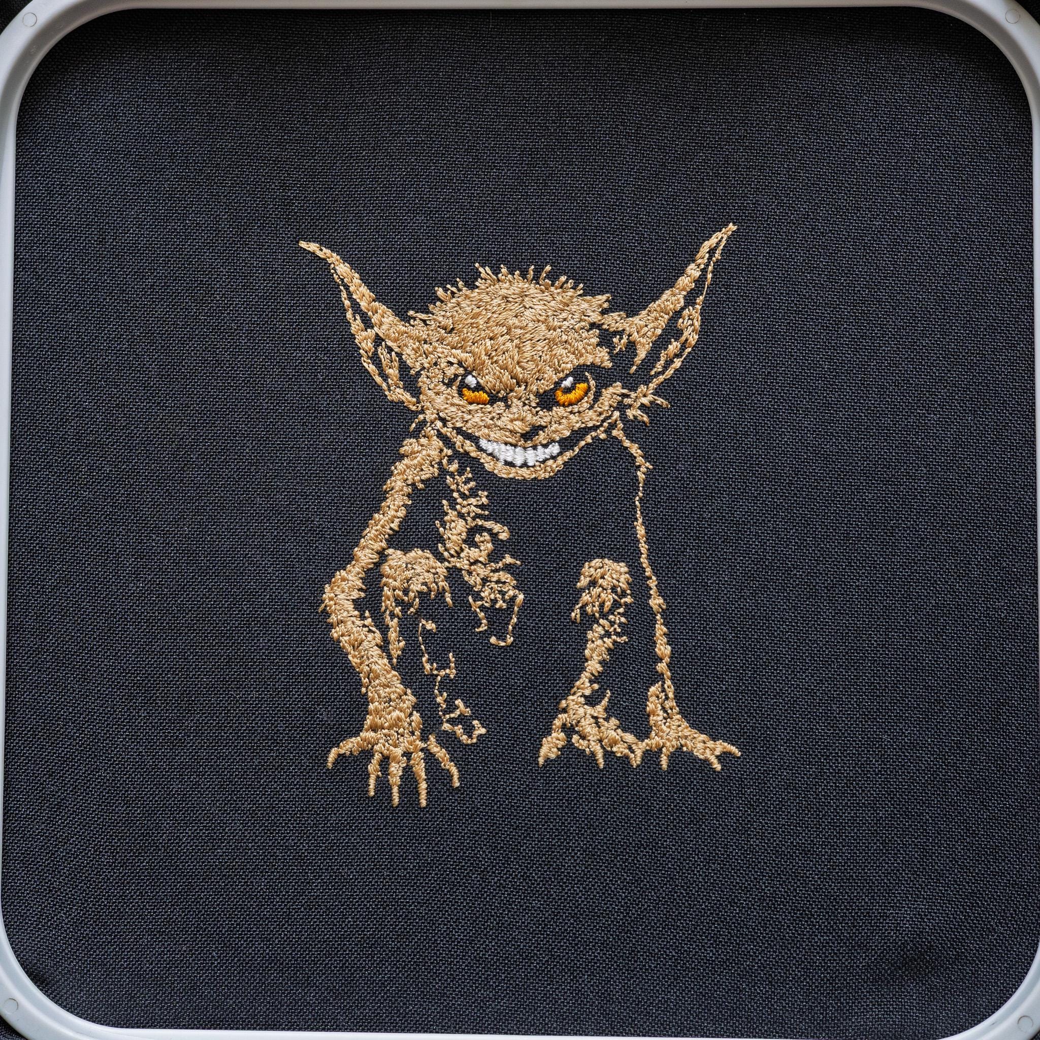 Creepy Goblin Machine Embroidery Design – Horror Gremlin Smile for ...