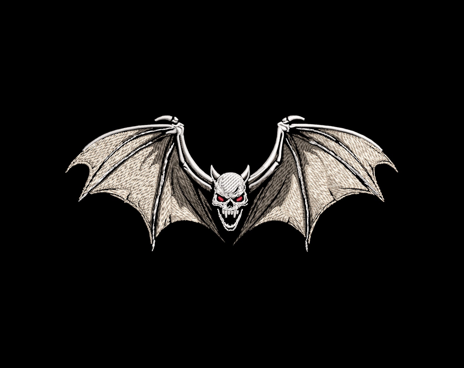 Mystical Halloween Embroidery Designs SET - Spooky Bats, White Skull ...