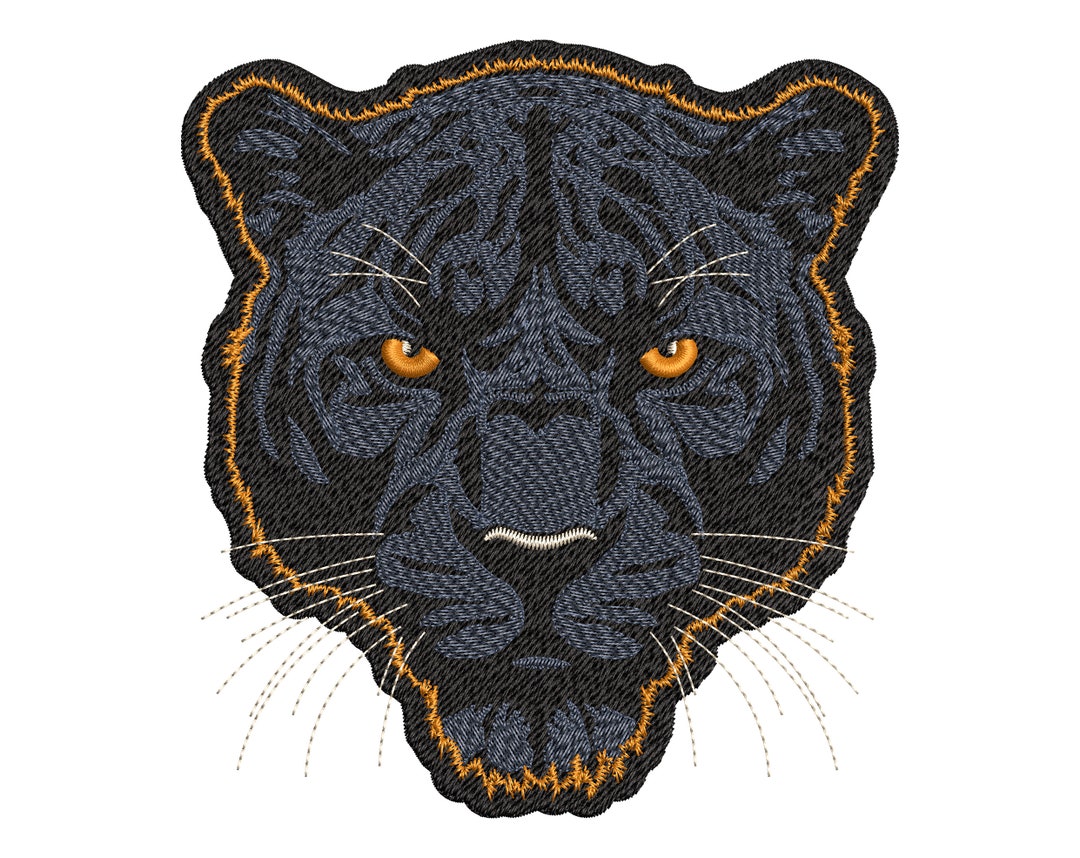 Black Panther Embroidery Design - Quick Stitch Angry Wild Animal Head ...