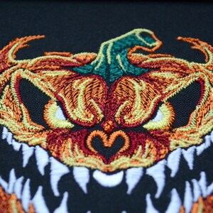 Sketch Stitch Demonic Pumpkin Head - Creepy Halloween Embroidery Design ...