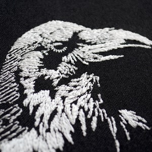 Realistic White Raven Embroidery Design – Gothic Style Mystical Crow ...