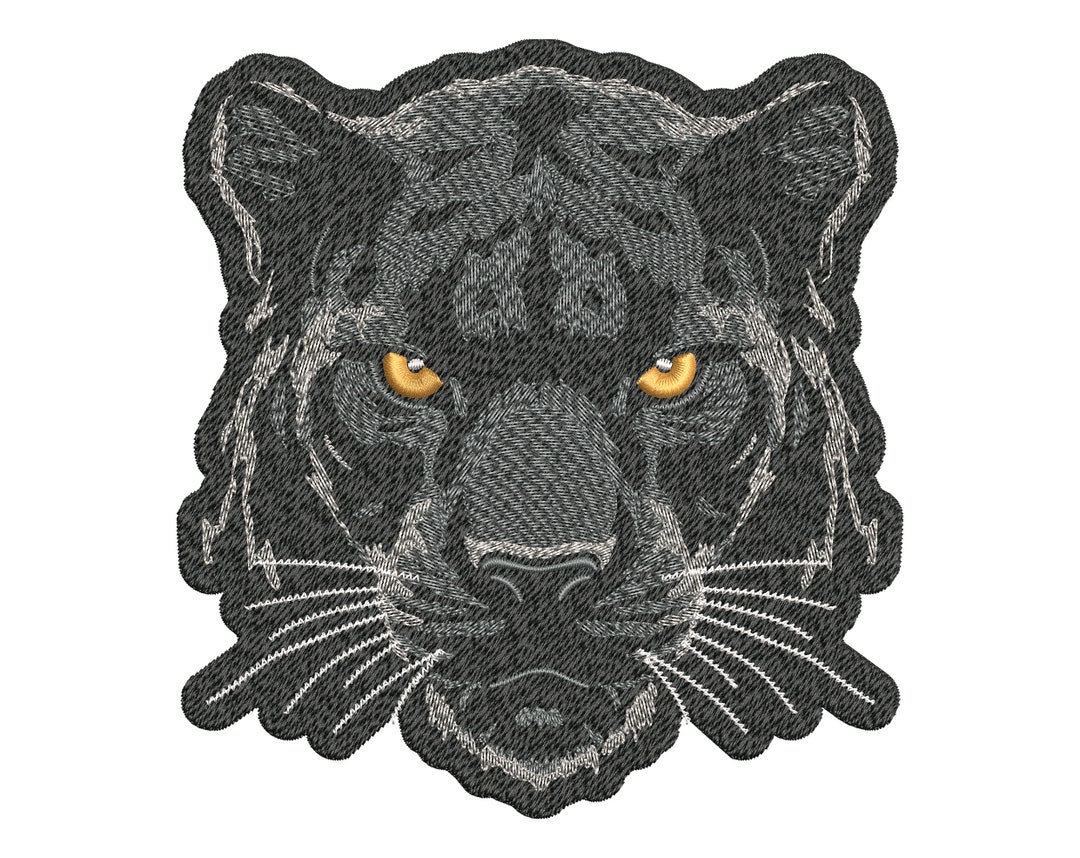 Mystic Panther Embroidery Design - Realistic Feline Head, Powerful Wild ...