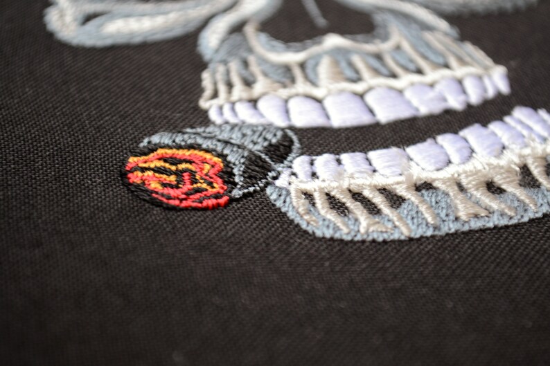Brutal Skull Embroidery Design, Halloween Skeleton Head, Smoking Demon ...