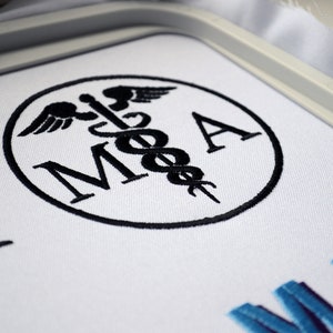 Medical Assistant Embroidery Design - MA Caduceus Emblem, Four Types ...