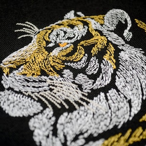 Quick Stitch Noble Tiger Embroidery Design - Realistic Sketch Animal ...