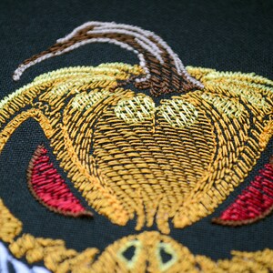 Angry Pumpkin Face Embroidery Design - Light Stitch Demonic Halloween ...