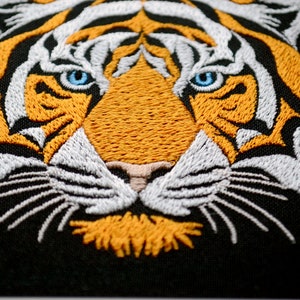 Majestic Tiger Head Embroidery Design - Fill Stitch Wild Animal Face ...
