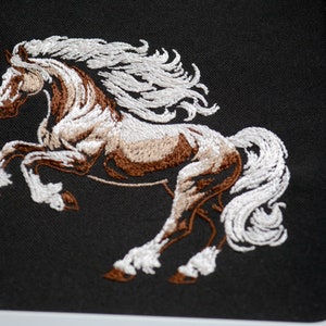 Noble Horse Embroidery Design - Wild Stallion With White Mane for Dark ...