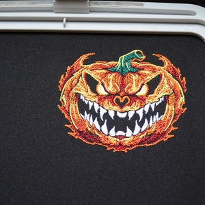 Sketch Stitch Demonic Pumpkin Head - Creepy Halloween Embroidery Design ...