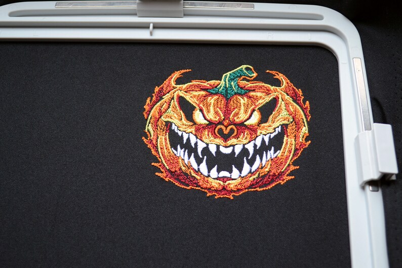 Sketch Stitch Demonic Pumpkin Head - Creepy Halloween Embroidery Design ...