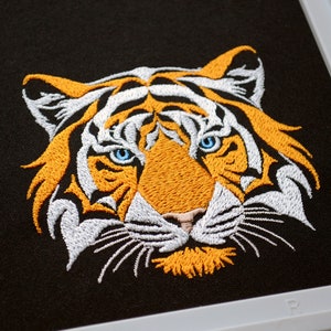 Majestic Tiger Head Embroidery Design - Fill Stitch Wild Animal Face ...