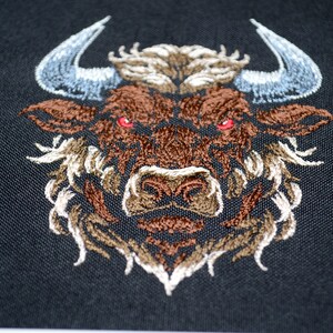 Brutal Bull Head Embroidery Design - Realistic Horned Beast for Dark ...