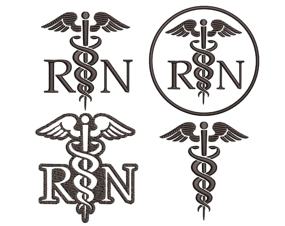 Registered Nurse Embroidery Design RN Medical Caduceus - Etsy