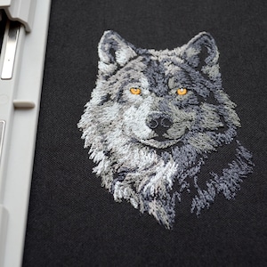 Wild Wolf Head Embroidery Design, Realistic Forest Animal Pattern for ...