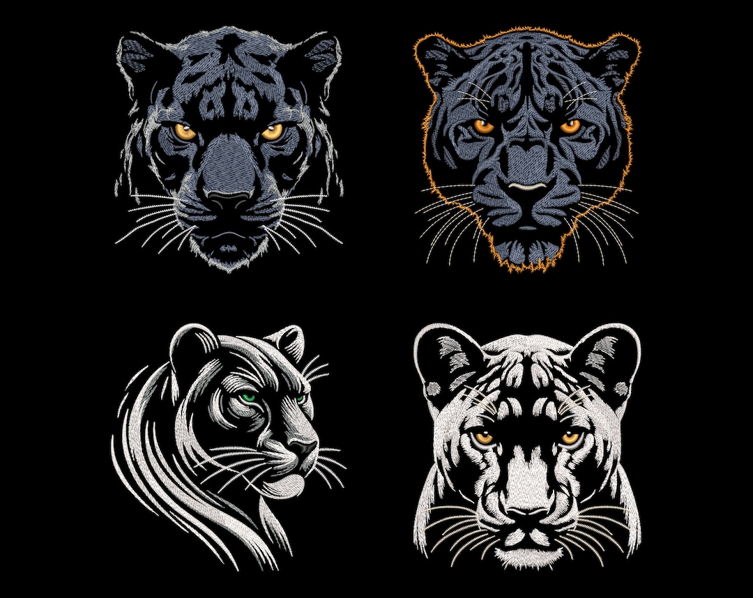 Mystic and Elegant Panther Embroidery Designs Bundle - Realistic Wild ...