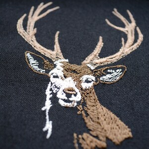 Stunning Deer Embroidery Design - Detailed Buck Head With Antlers ...