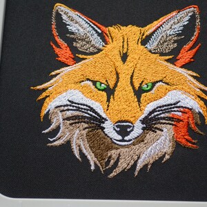 Fill Stitch Fox Head Embroidery Design - Wild Animal Pattern for Dark ...