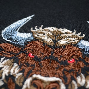 Brutal Bull Head Embroidery Design - Realistic Horned Beast for Dark ...
