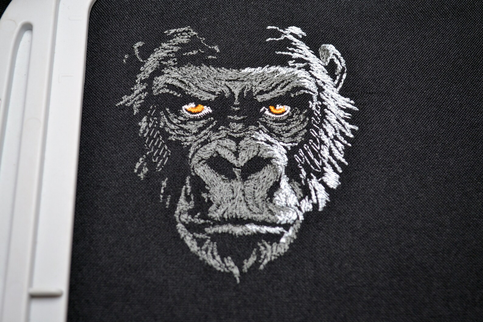Monkey Face Embroidery Design - Realistic Wild Animal for Dark Fabric ...