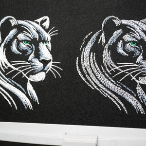 Light Stitch White Panther Embroidery Design - Mystic Jungle Animal ...