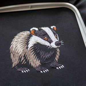 Cute Badger Embroidery Design, Realistic Woodland Animal for Dark ...