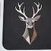 Elegant Deer Head Embroidery Design, Geometric Antlered Buck on Dark ...