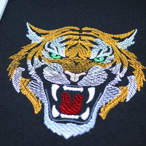 Quick Stitch Fierce Tiger Embroidery Design - Sketch Angry Wild Animal ...