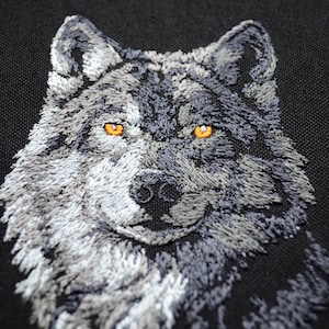 Wild Wolf Head Embroidery Design, Realistic Forest Animal Pattern for ...