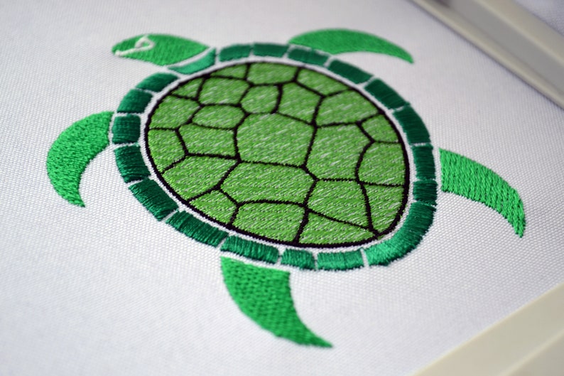 Sea Turtle Embroidery Design Green Ocean Tribal Animal - Etsy