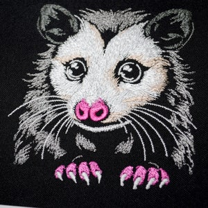 Cute Opossum Embroidery Design - Forest Animal for Dark Textiles ...