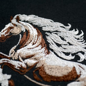 Noble Horse Embroidery Design - Wild Stallion With White Mane for Dark ...