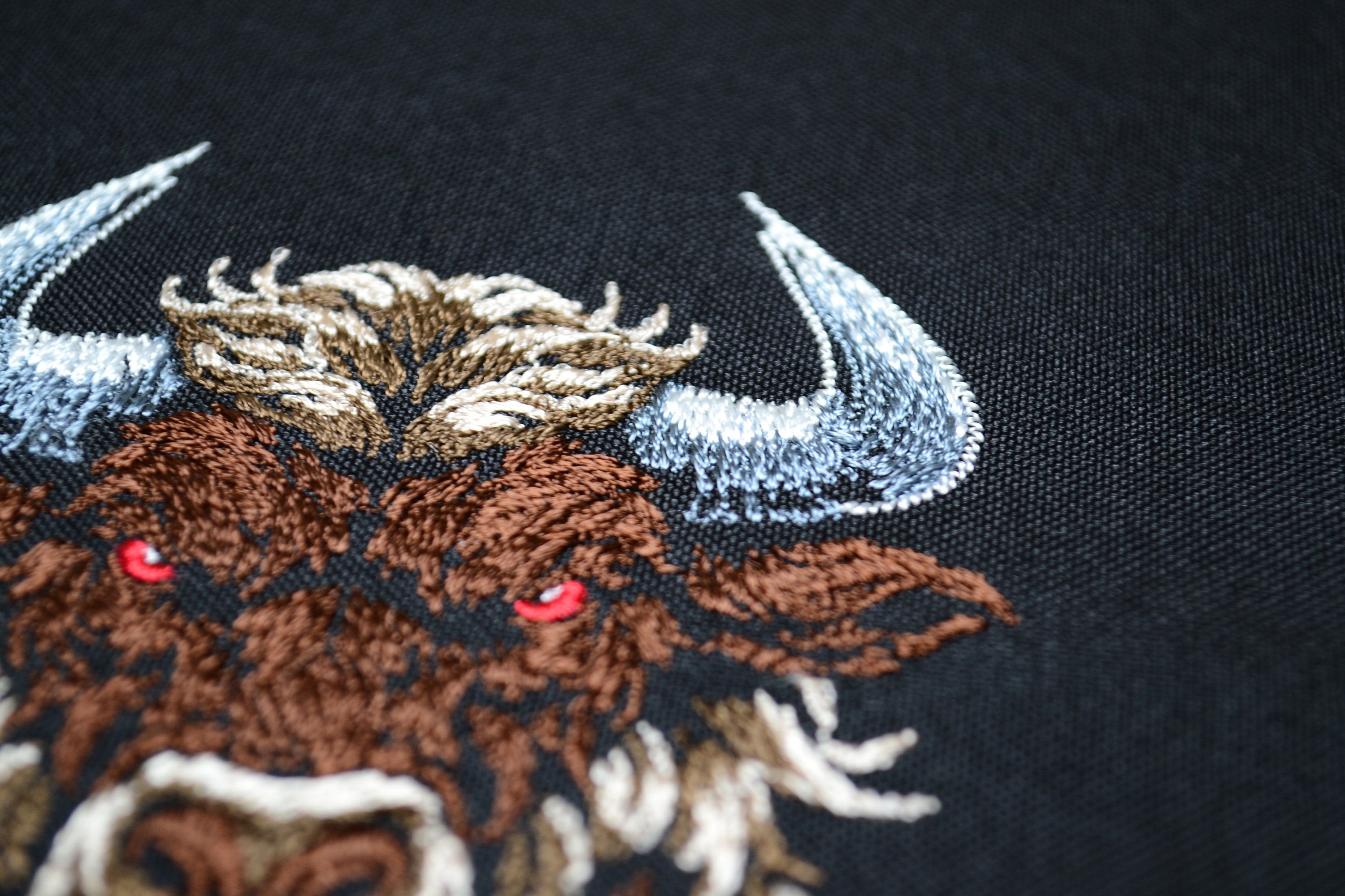 Brutal Bull Head Embroidery Design - Realistic Horned Beast for Dark ...