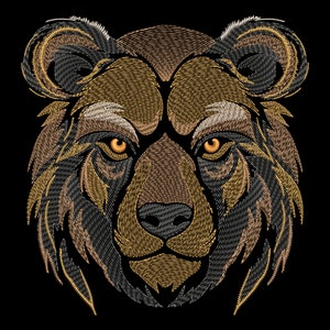 Quick Stitch Bear Face Embroidery Design - Sketch Forest Animal Head on ...