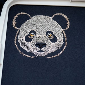 Quick Stitch Panda Face Embroidery Design - Cute Animal on Dark Fabric ...