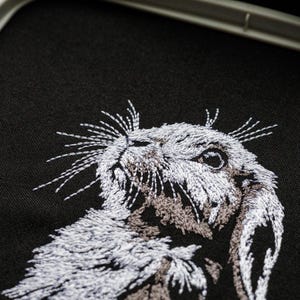 Adorable Lop Rabbit Embroidery Design, Realistic White Bunny Digital ...