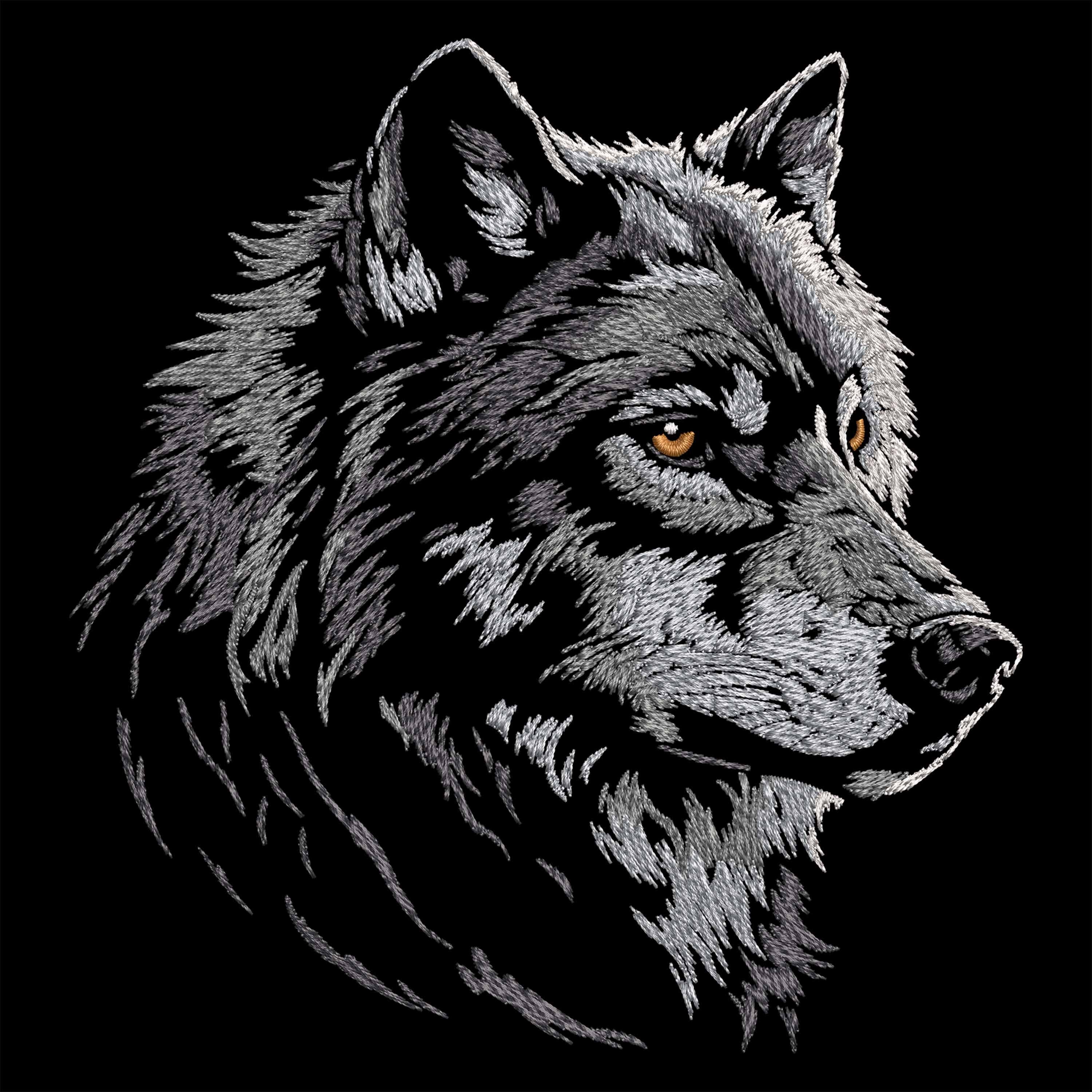 Realistic Wild Wolf Embroidery Designs Bundle - Lifelike Forest Animal ...