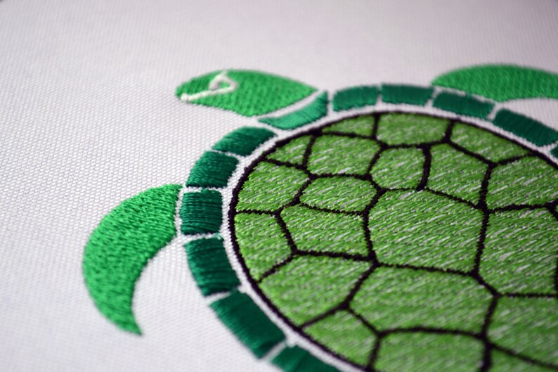 Sea Turtle Embroidery Design Green Ocean Tribal Animal - Etsy