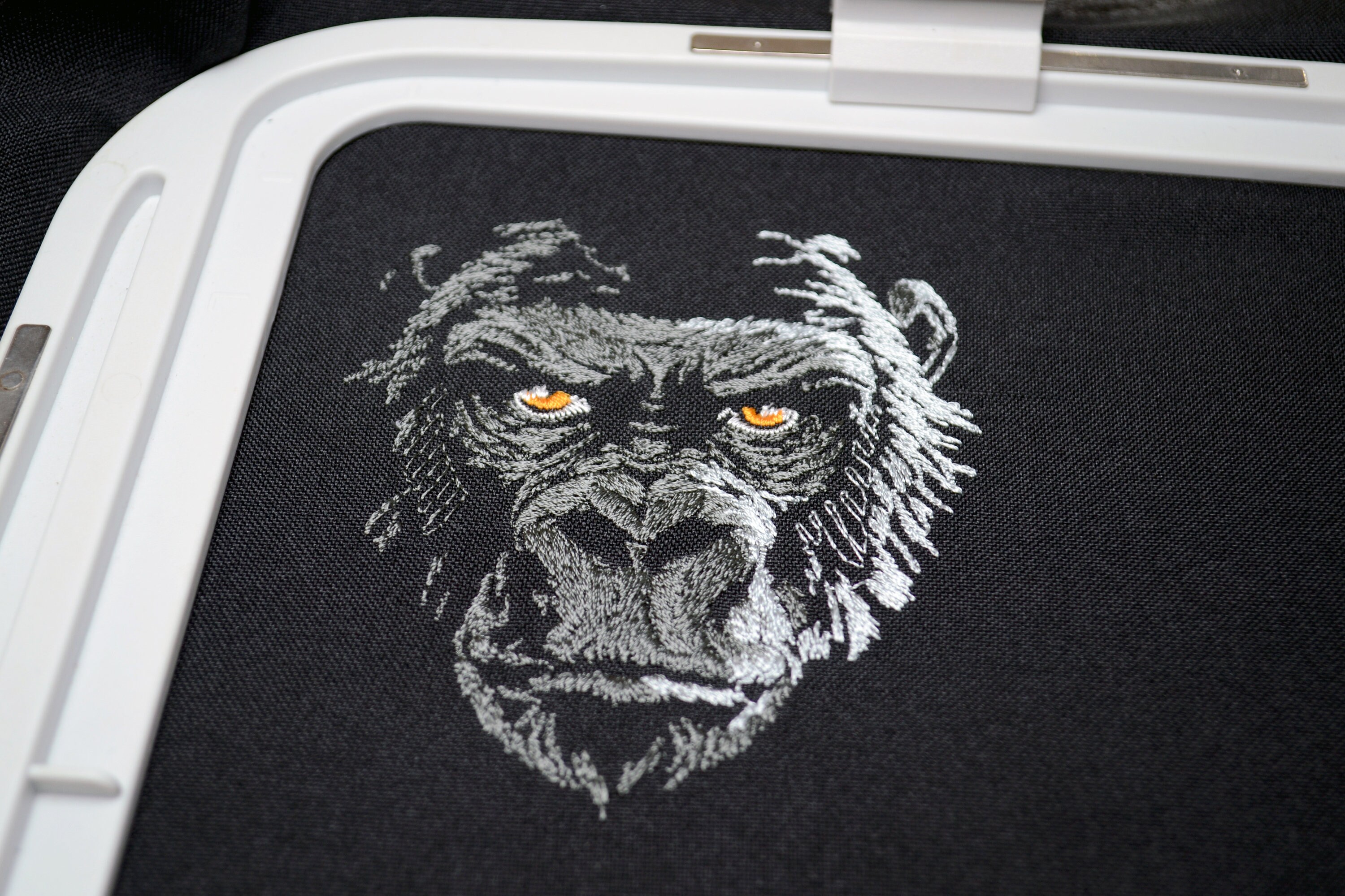 Monkey Face Embroidery Design - Realistic Wild Animal for Dark Fabric ...
