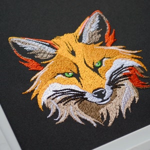 Fill Stitch Fox Head Embroidery Design - Wild Animal Pattern for Dark ...