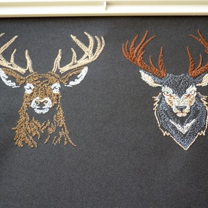 Deer Head Embroidery Designs Bundle - Quick & Fill Stitch Antlered Buck ...
