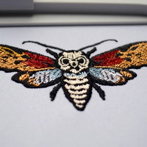Realistic Death Head Moth Embroidery Design, Unique Hawk Moth Skull Art ...