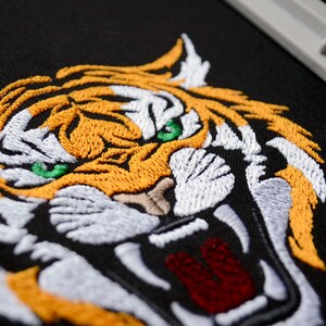 Fierce Tiger Head Embroidery Design - Fill Stitch Angry Wild Animal ...