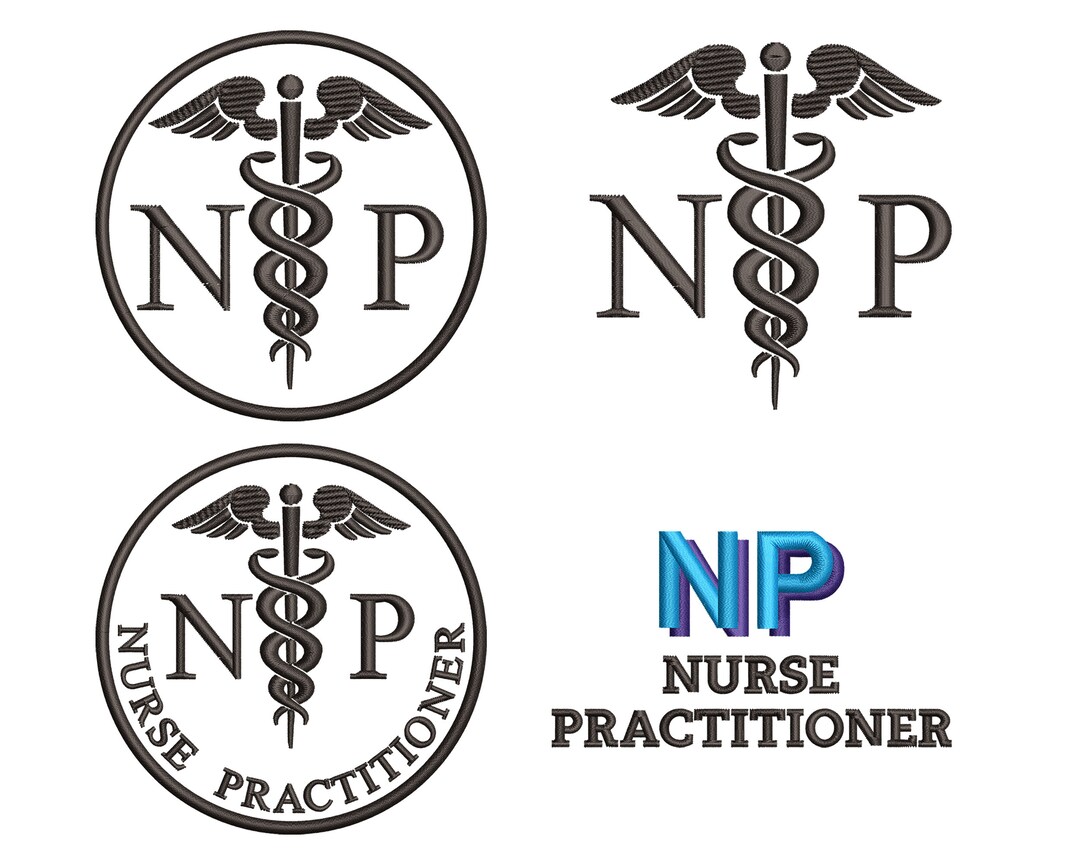 Nurse Practitioner Embroidery Design, NP Medical Caduceus Emblem, 4 ...