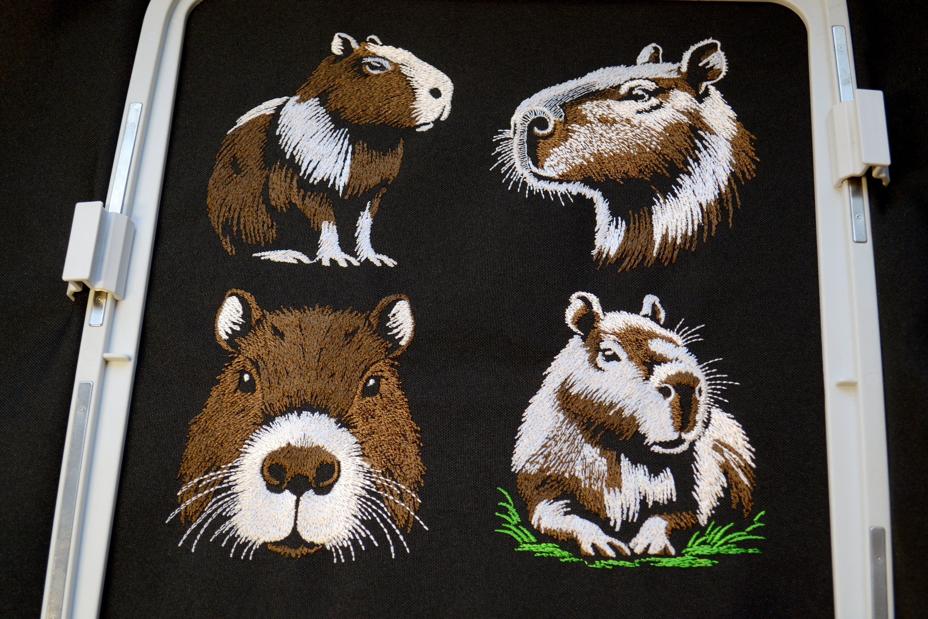 Realistic Capybara Embroidery Designs Bundle - Lifelike Adorable Animal ...
