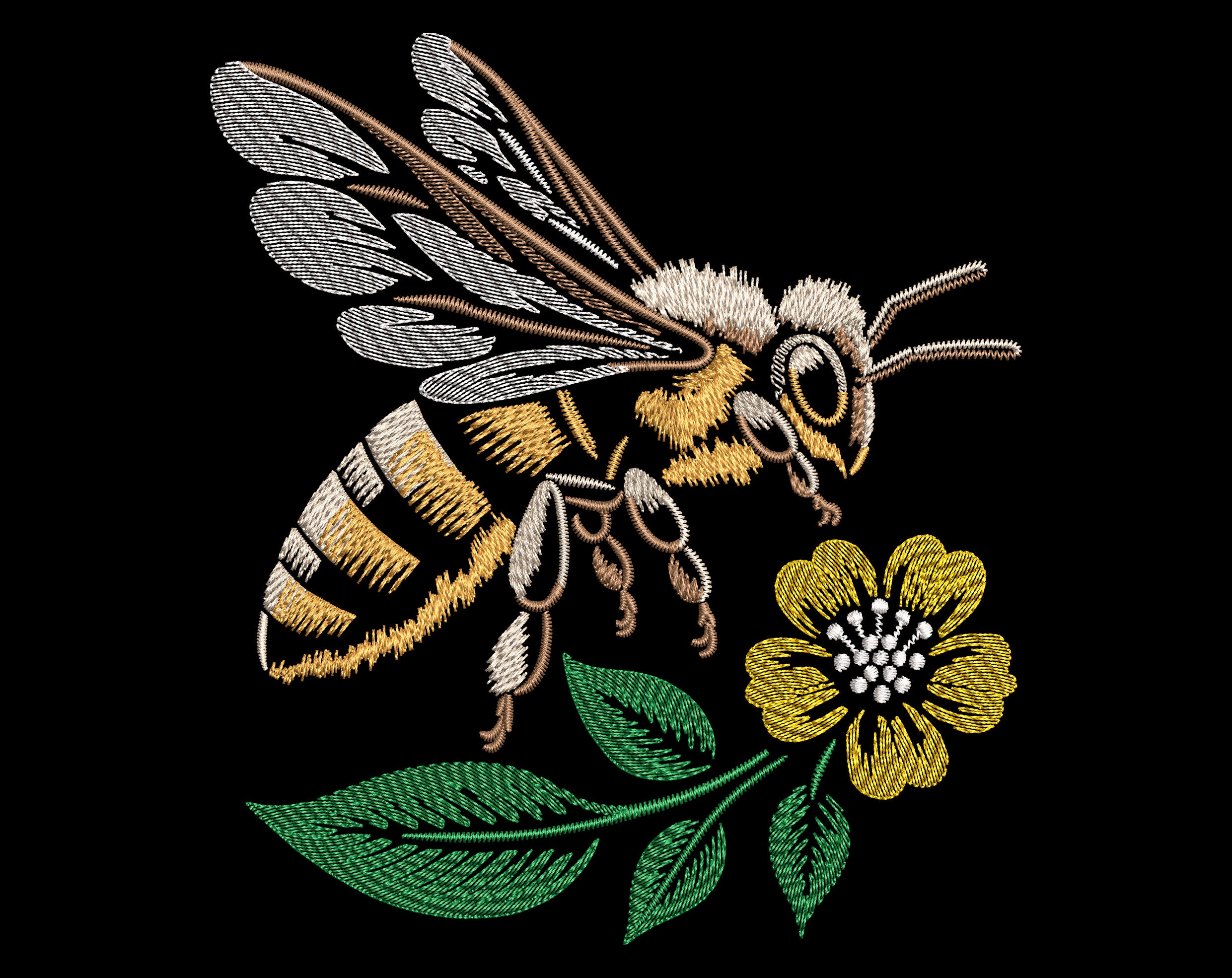 Realistic Honeybee Embroidery Designs Bundle - Lifelike Bee Art on ...