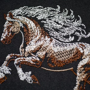 Quick Stitch Wild Stallion Embroidery Design - Noble Horse With White ...