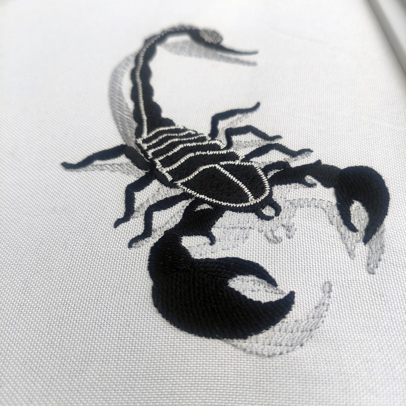 3D Scorpion Embroidery Design, Realistic Scorpio Sign, Deadly Danger ...