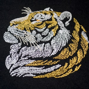 Quick Stitch Noble Tiger Embroidery Design - Realistic Sketch Animal ...