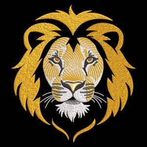 Lion Head Embroidery Designs BUNDLE, for Dark and White Fabric, Fill ...