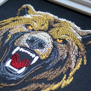 Quick Stitch Fierce Bear Head Embroidery Design - Sketch Angry Forest ...